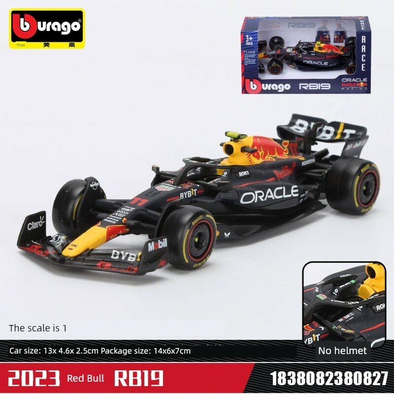 Модель гоночного автомобиля Red Bull RB19 2023 F1 1:43 Масштабная алюминиевая реплика для Серхио Переса #11
