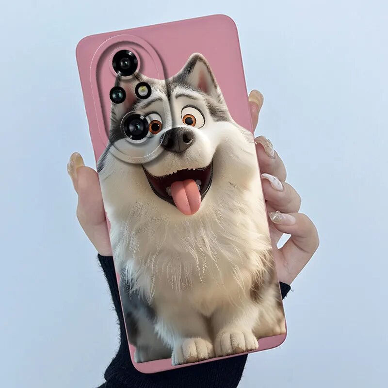 Розовый чехол для Honor 200 5G с щенком