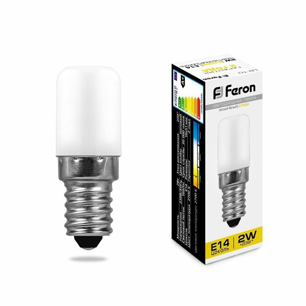 Лампа светодиодная Feron LB-10 E14 2W 230V 2700K, комплект 3 штуки FERON 25295