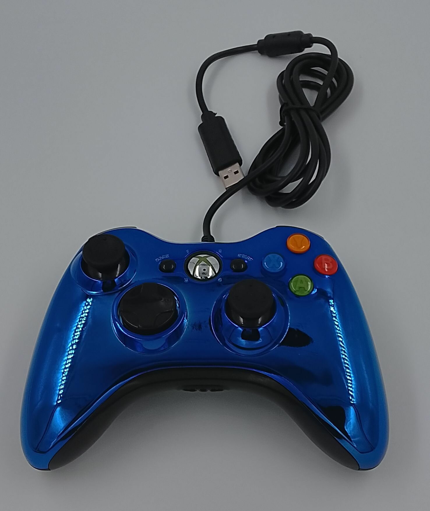 Геймпад проводной для Xbox 360 и PC,(Chrome Blue)