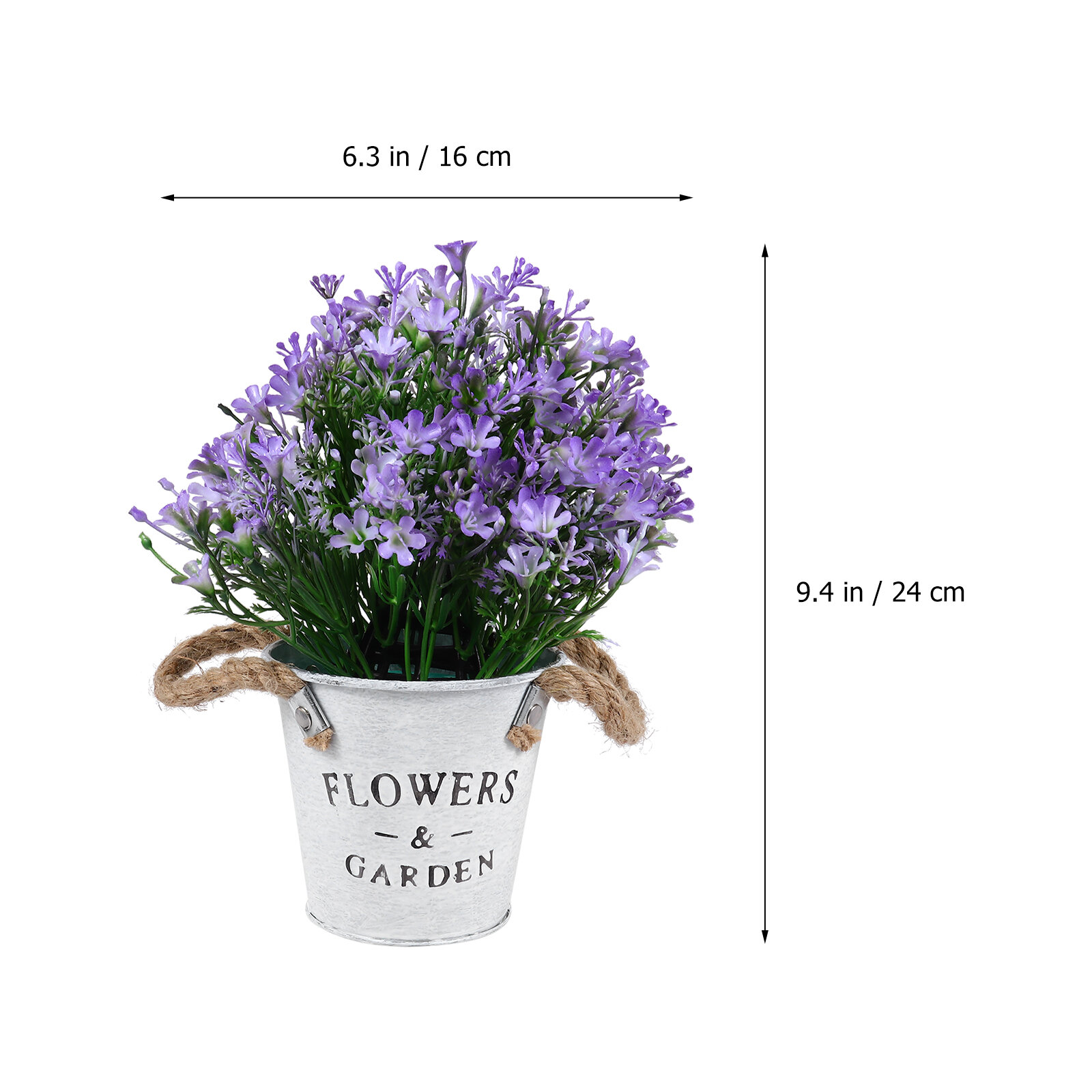 Vivid Potted Plant Decoration Домашнее Украшение Из Пластика И Железа Размер 16X24Cm