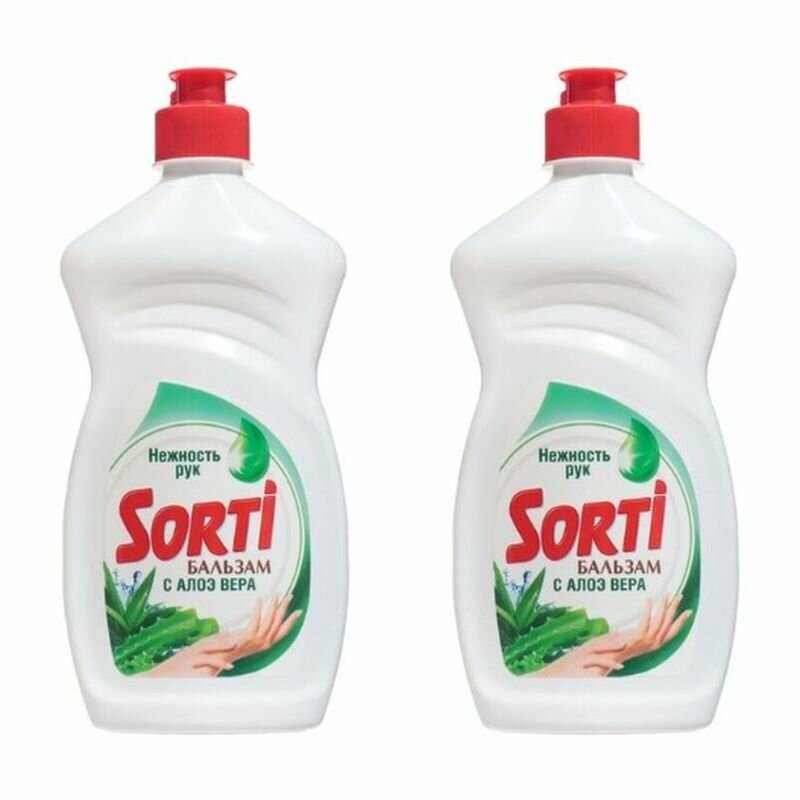 Sorti Средство для мытья посуды, бальзам алоэ вера, 400 мл, 2 штуки