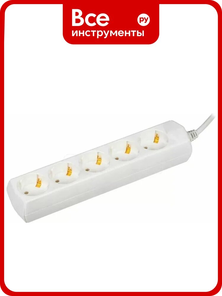 Удлинитель GENERICA У05 5 мест 2P+PE/7м 3х1мм2 10А/250В WYP10-10-05-07-Z-G