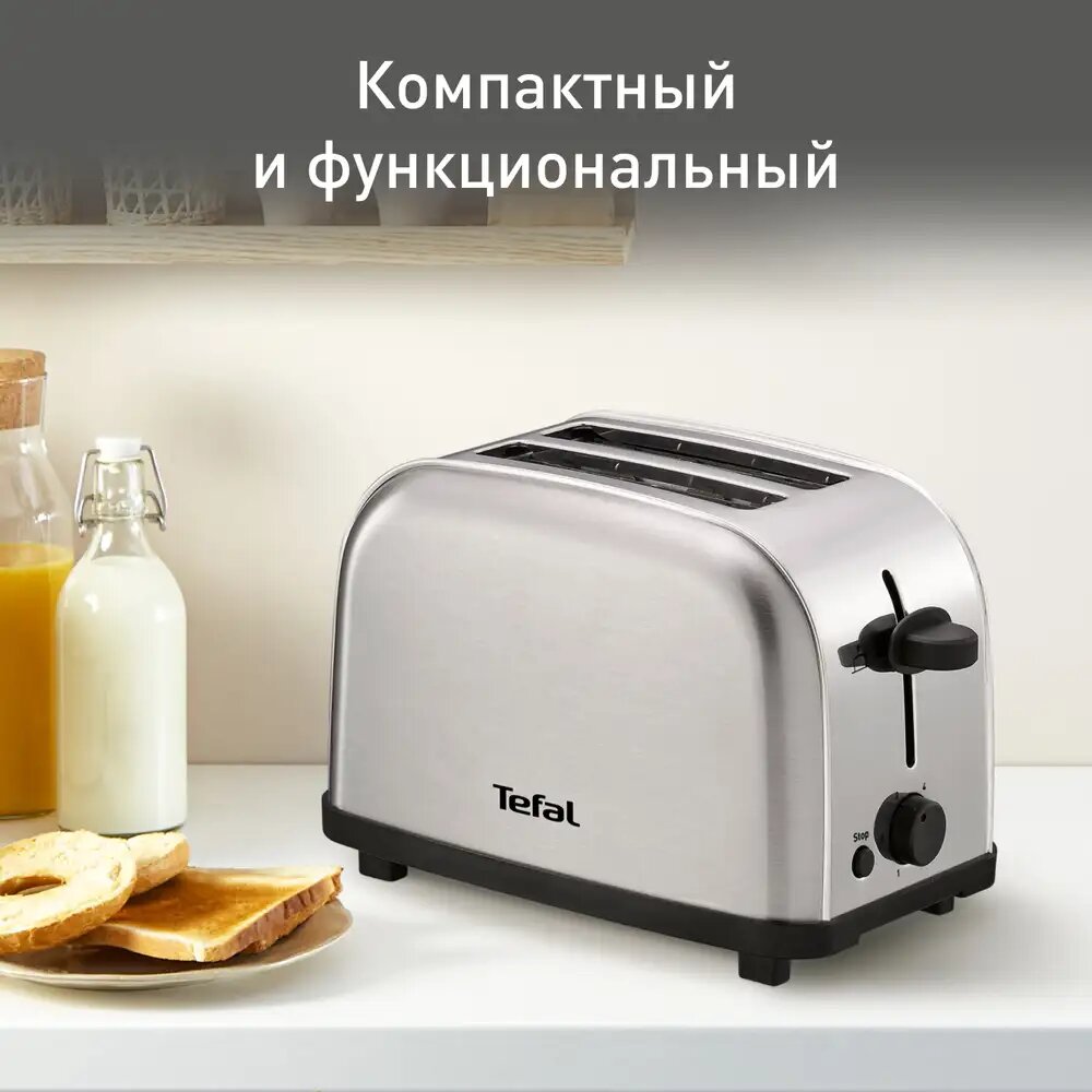 Тостер Tefal Ultra Mini ТТ330D30, для 2 тостов, мощность 850 Вт