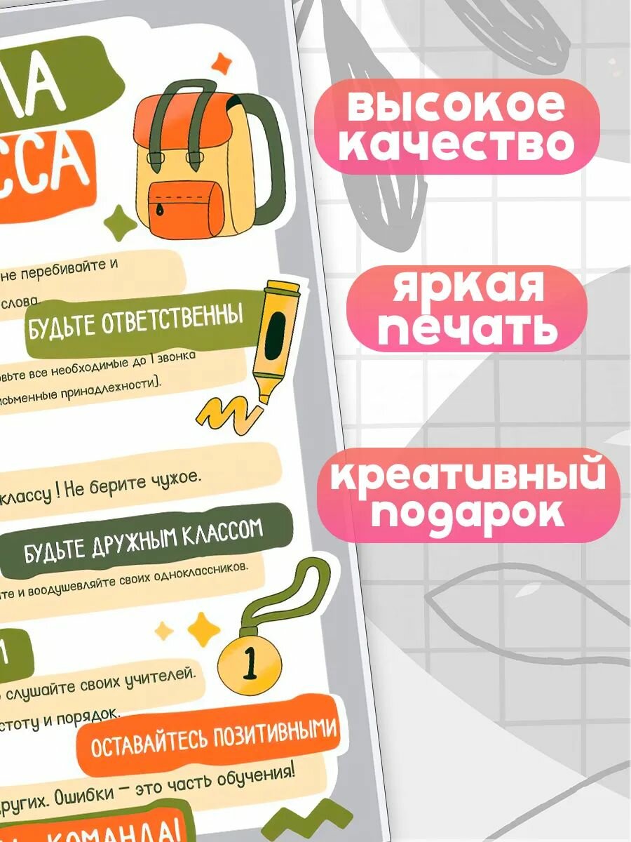 Постеры на стену Правила класса — фото 1