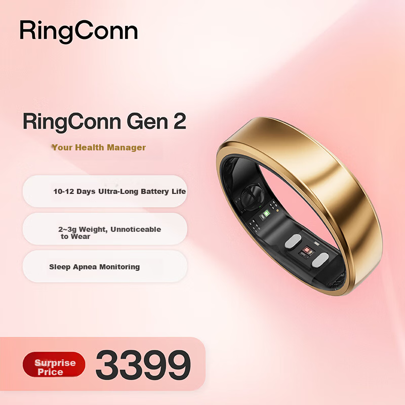 RingConn Gen 2 Smart Ring Мониторинг апноэ сна Аномалии сердечного ритма Кислород в крови Прогноз менструального цикла