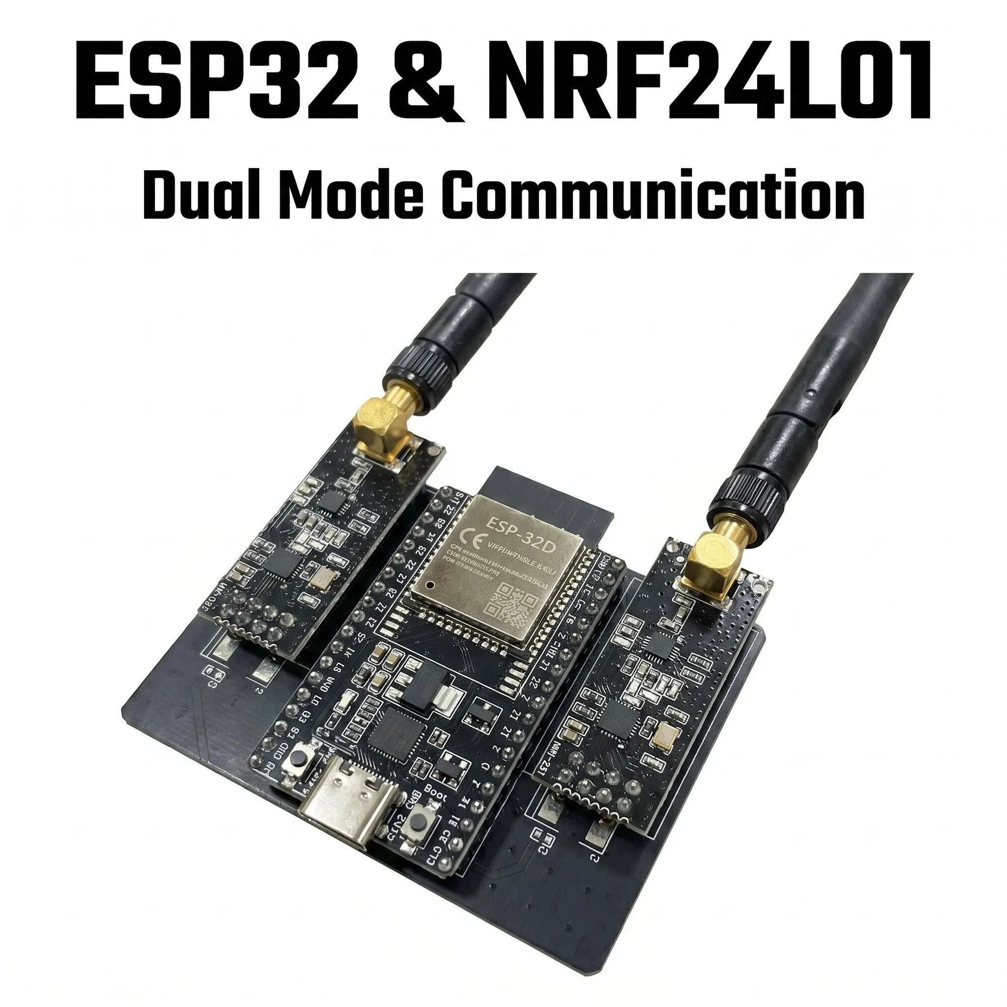 ESP32 DevKitC плата с модулем NRF24L01