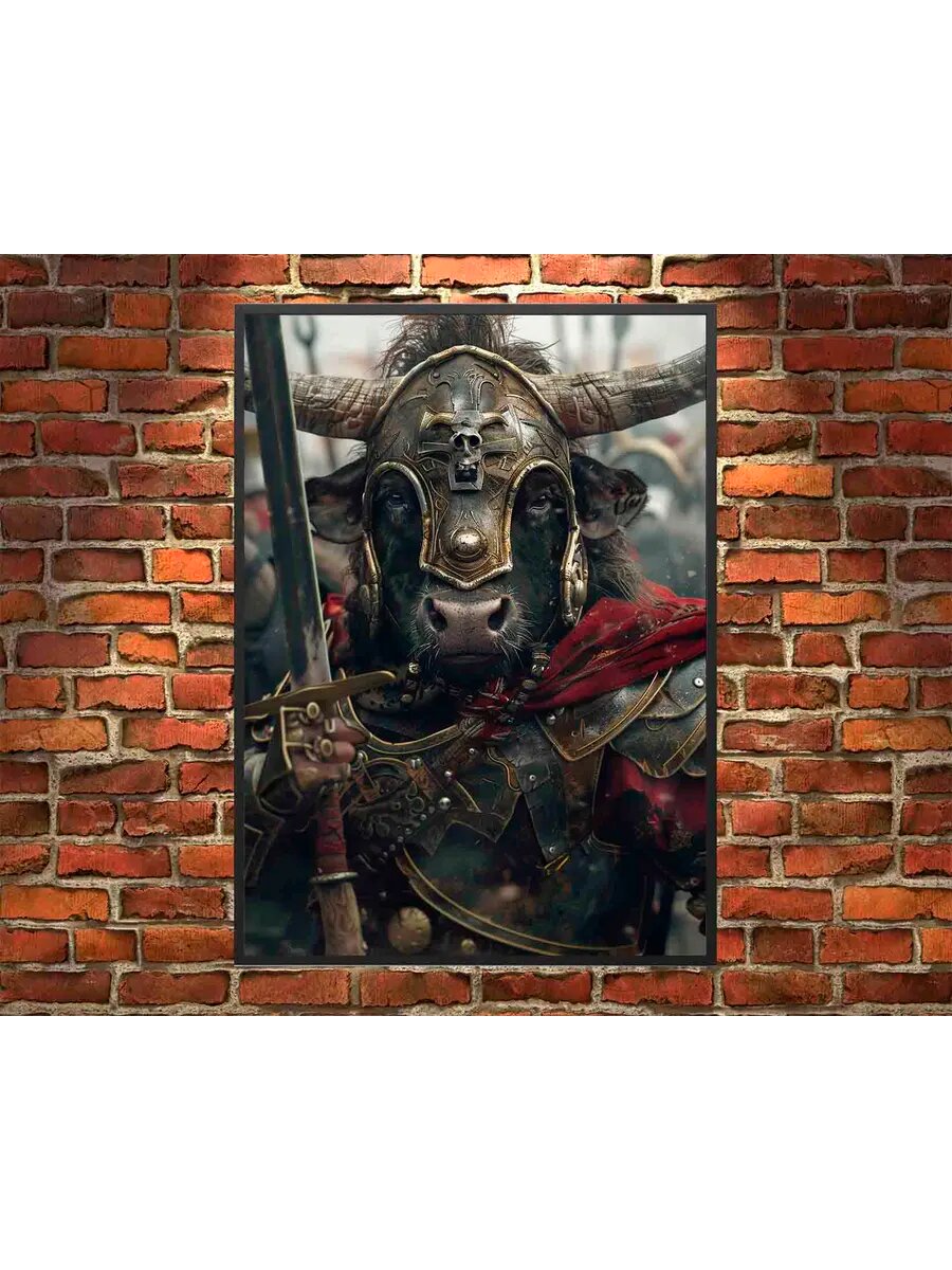 Бык-животное-гладиатор 4, Плакат 30x42см
