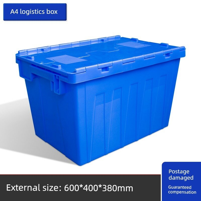 Промышленный пластиковый логистический ящик синий 60x40x38см прочный контейнер для транспортировки