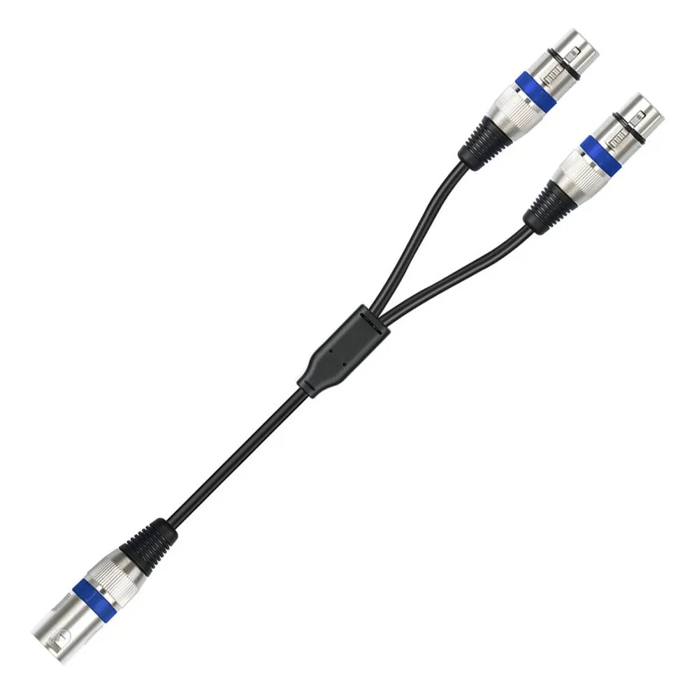 XLR 3pin 1 Male to 2 Female адаптерный кабель - синий, 3-контактный сплиттер