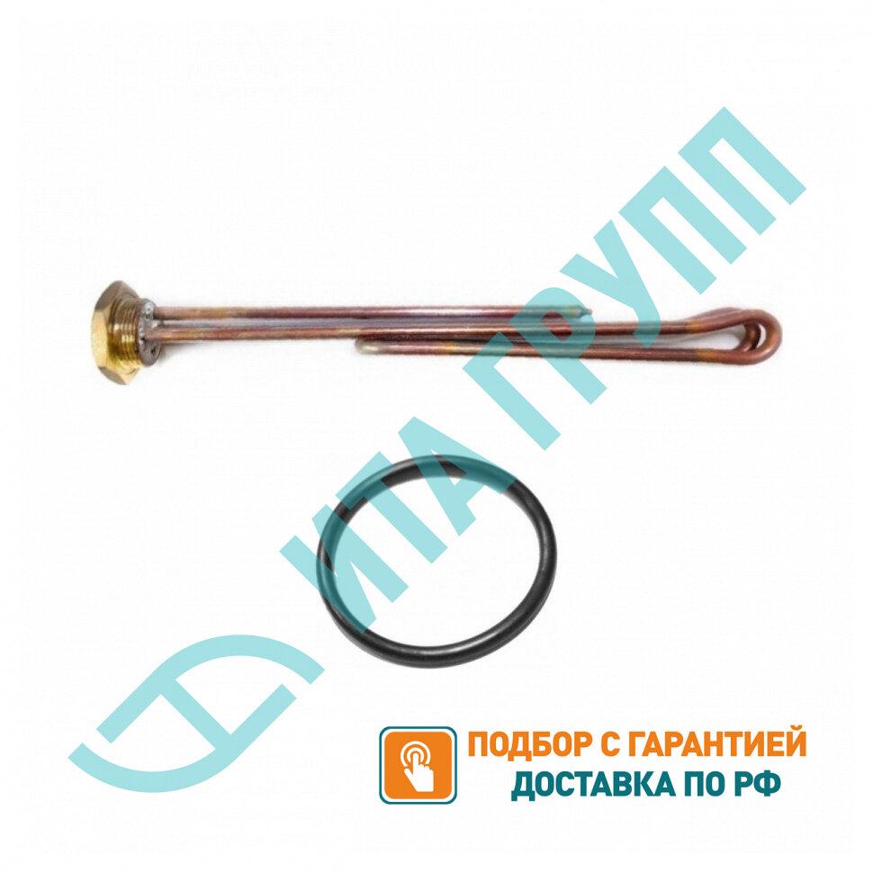 Комплект ТЭН 4кВт (4000Вт) RCT резьбовой 42мм для Ariston, De Luxe, Real, Thermex под анод М6 L380мм + прокладка, R182323K