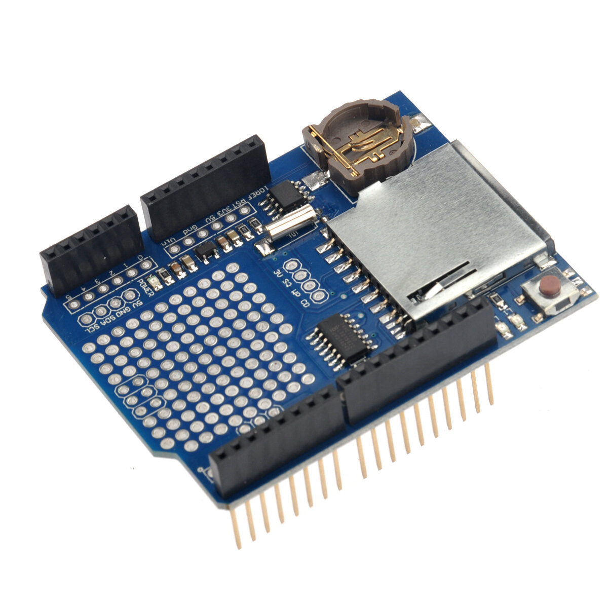Модуль Записи Данных Data Logging Shield V1.0 Совместимый С SD Для UNO Leonardo Mega Р3 Синий