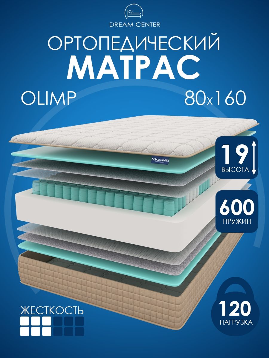 DREAM CENTER Матрас, Независимые пружины, 80х160 см
