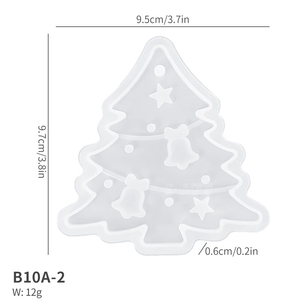 Формы для смолы Рождественская елка снежинка Flower Invitation B10A-2 mold
