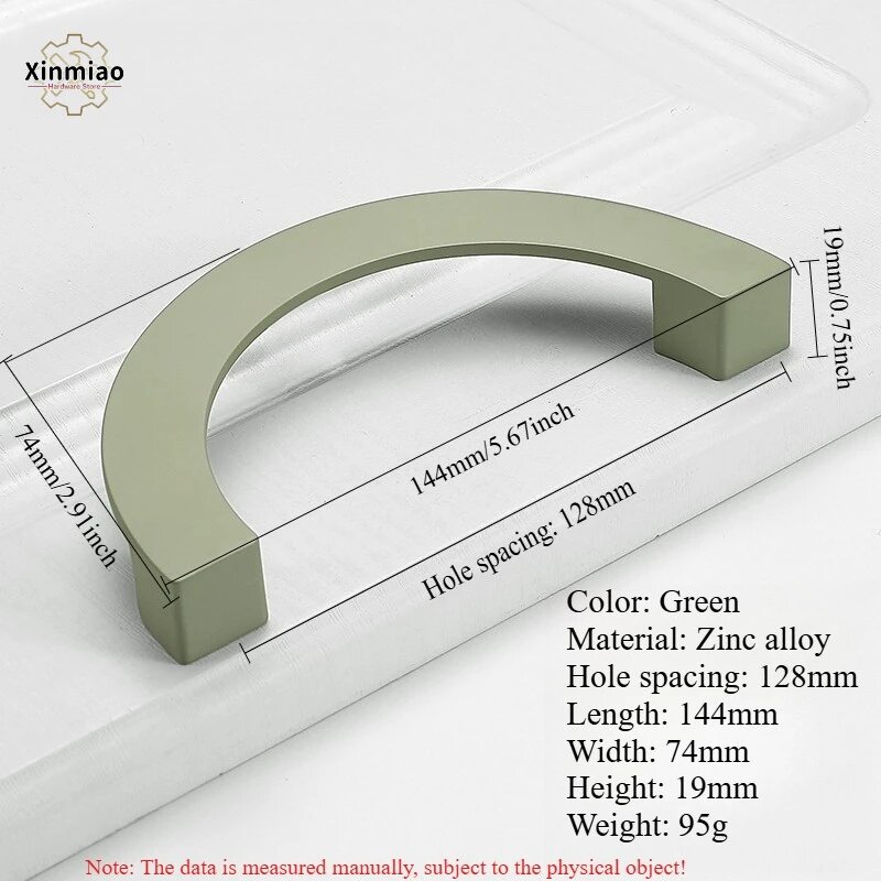 Ручки для шкафов из цинкового сплава Зеленый, Green-144mm