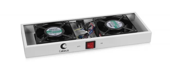 Модуль вентиляторный для шкафа Cabeus TRAY-FAN2, 2 вентилятора, совместимость SH-05F, серый (TRAY-FAN2)