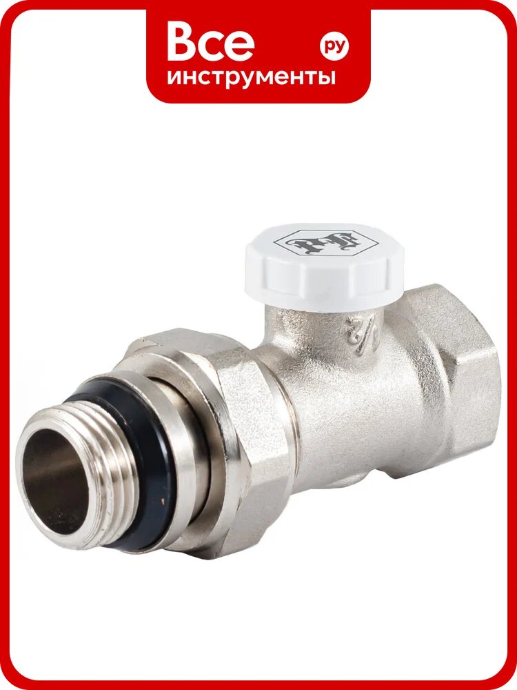 Настроечный клапан радиатора PROFACTOR прямой с уплотнением 1/2 PF RVS 376UR