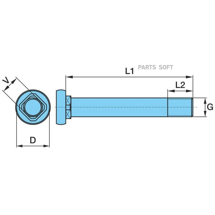 BPW 0334105050 03.341.05.05.0 болт полурессоры ! (м) M30x170/40 8.8 \BPW