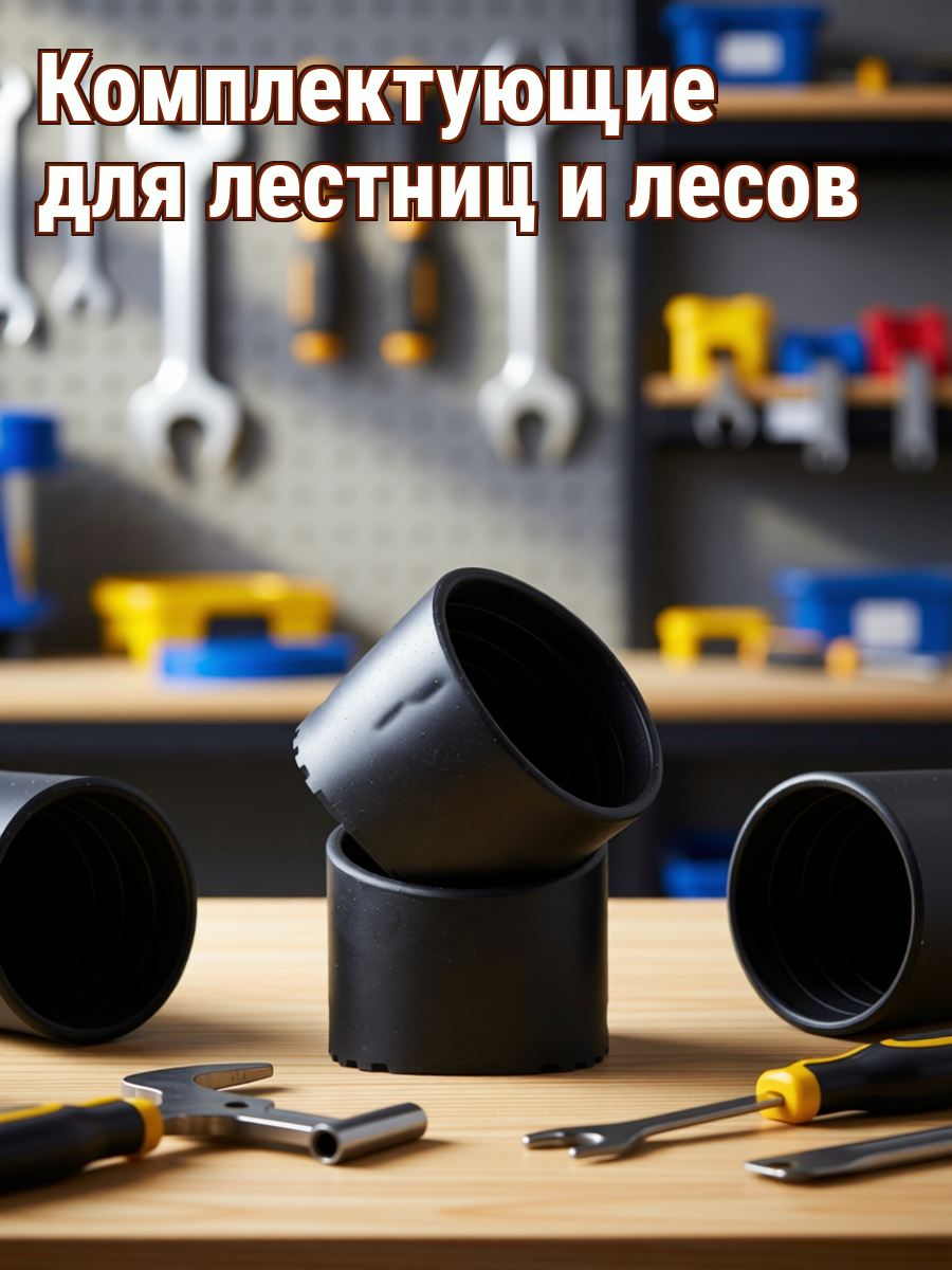 Черные резиновые накладки на ножки лестницы для складных стремянок, 2 шт
