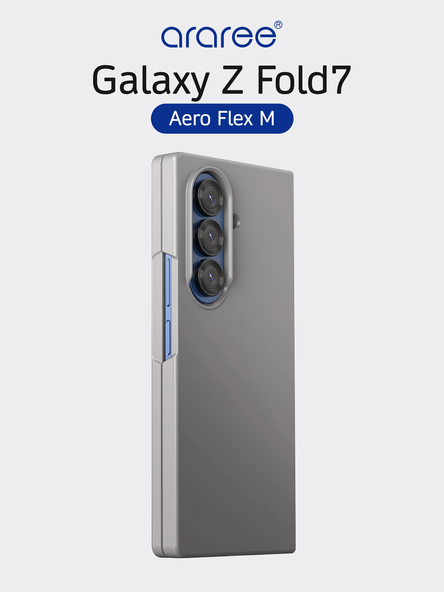 Чехол защитный Araree Aero Flex М для Samsung Galaxy Z Fold7, PC+TPU , серый