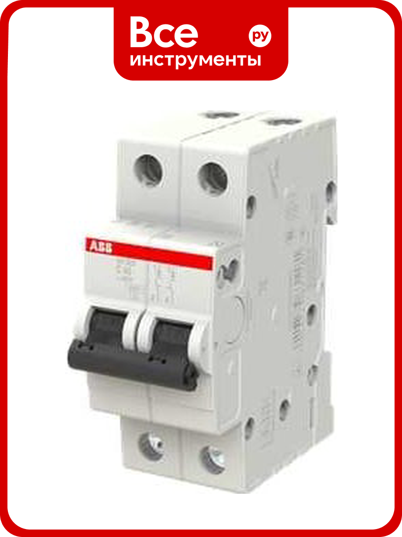 Автоматический выключатель ABB 2‑полюсной SH202 C40 2CDS212001R0404 модульный тип, установка на DIN‑рейку, защита
