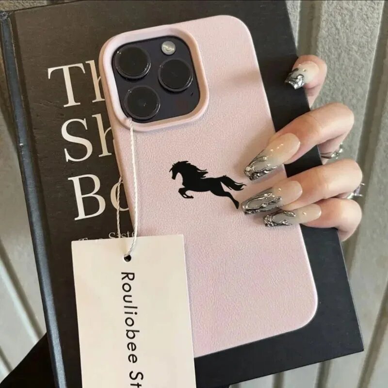 Чехол для телефона Jumping Horse Trend с узором личи для iPhone 17 Pro Style 2, For iPhone 17 ProMAX