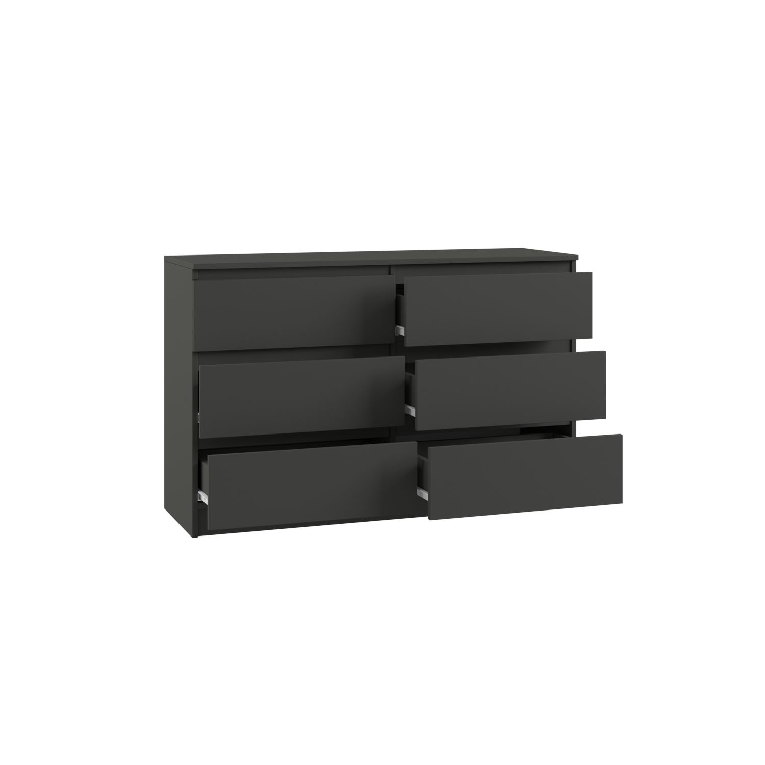 Комод для вещей с ящиками "К6М Мадера", серый графит