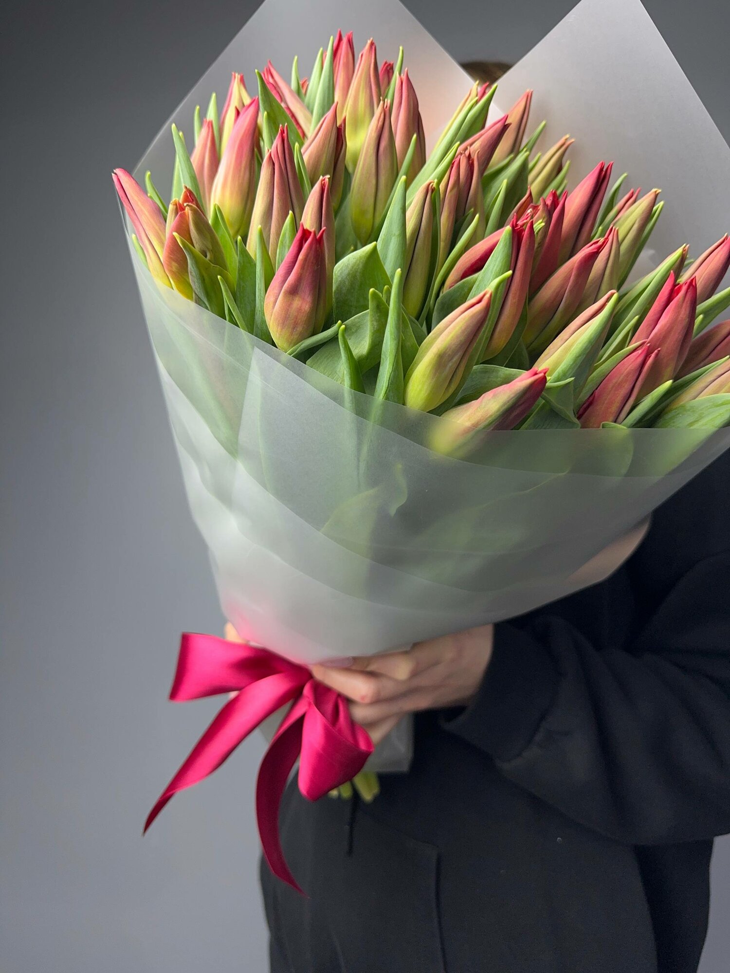 Розовое настроение: 49 сортовых тюльпанов – FRESH FLORA купить свежие цветы с доставкой