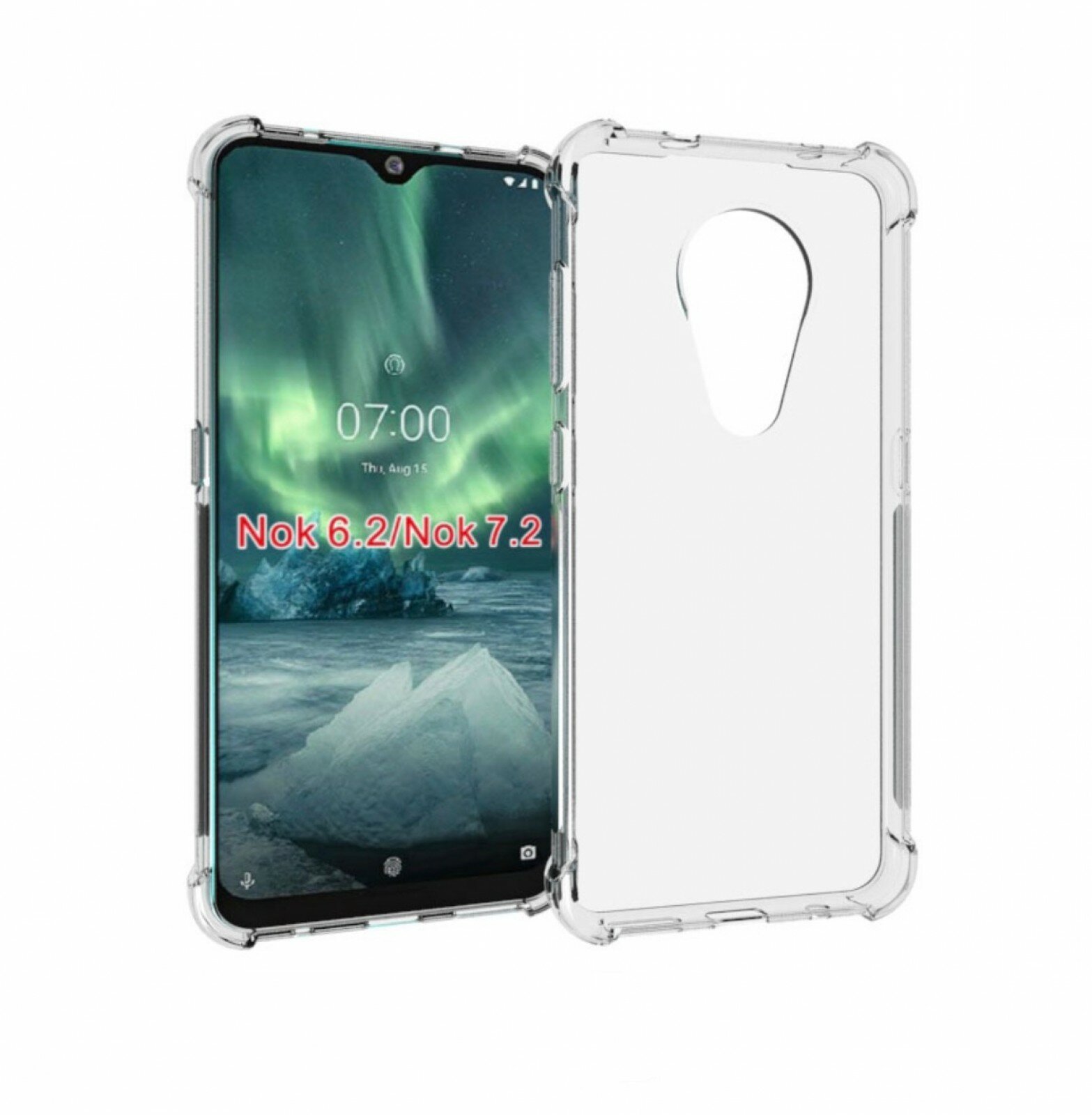 Чехол-бампер MyPads Tocco для Nokia 7.2 и Nokia 6.2 с усиленной противоударной защитой углов прозрачный