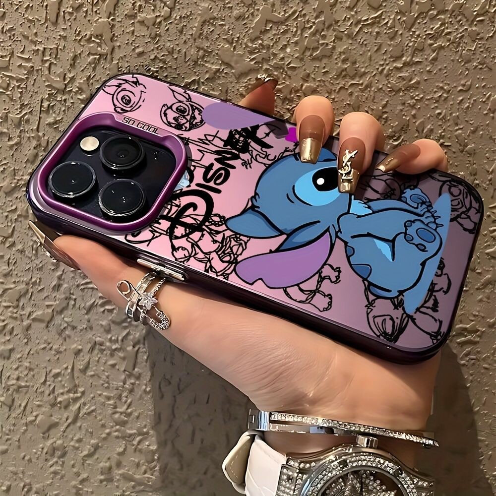 Чехол на Айфон XS Макс / iPhone XS Max Фиолетовый с Стич Аниме силиконовый ударопрочный