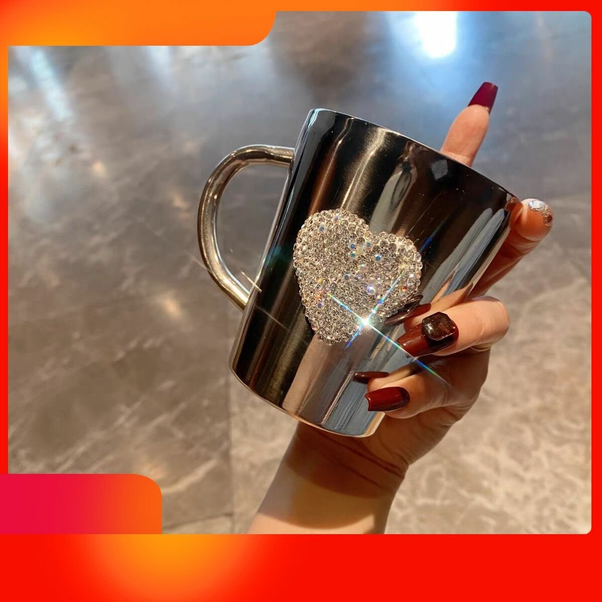 Эксклюзивный бокал для напитков в форме сердца, декорированный стразами, в стиле легкой роскоши INS