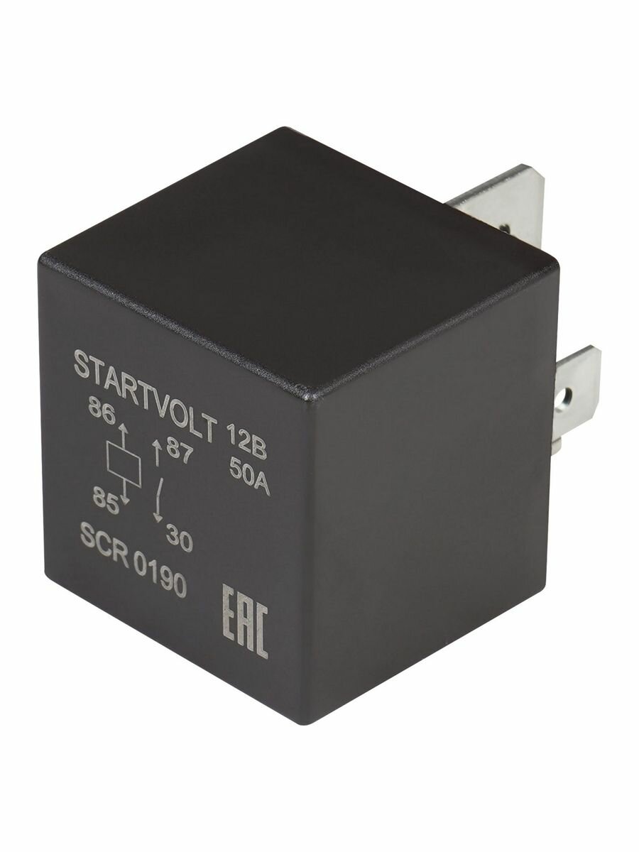 Реле защиты стартера, 4 контакта, 12V, 50А (без кронштейна, с резистором), StartVolt SCR 0190 для Лада Гранта, Калина, Приора