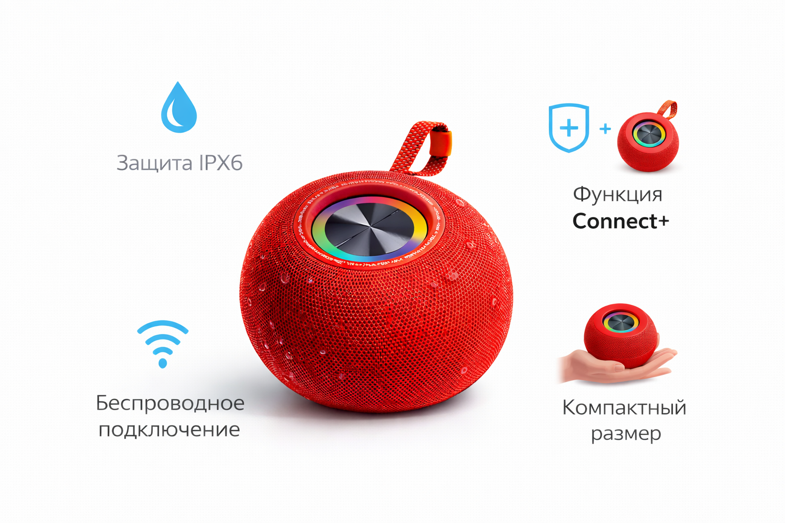 Портативная Bluetooth колонка P PRO 1 — мощный звук, защита IPX6, до 12 часов работы
