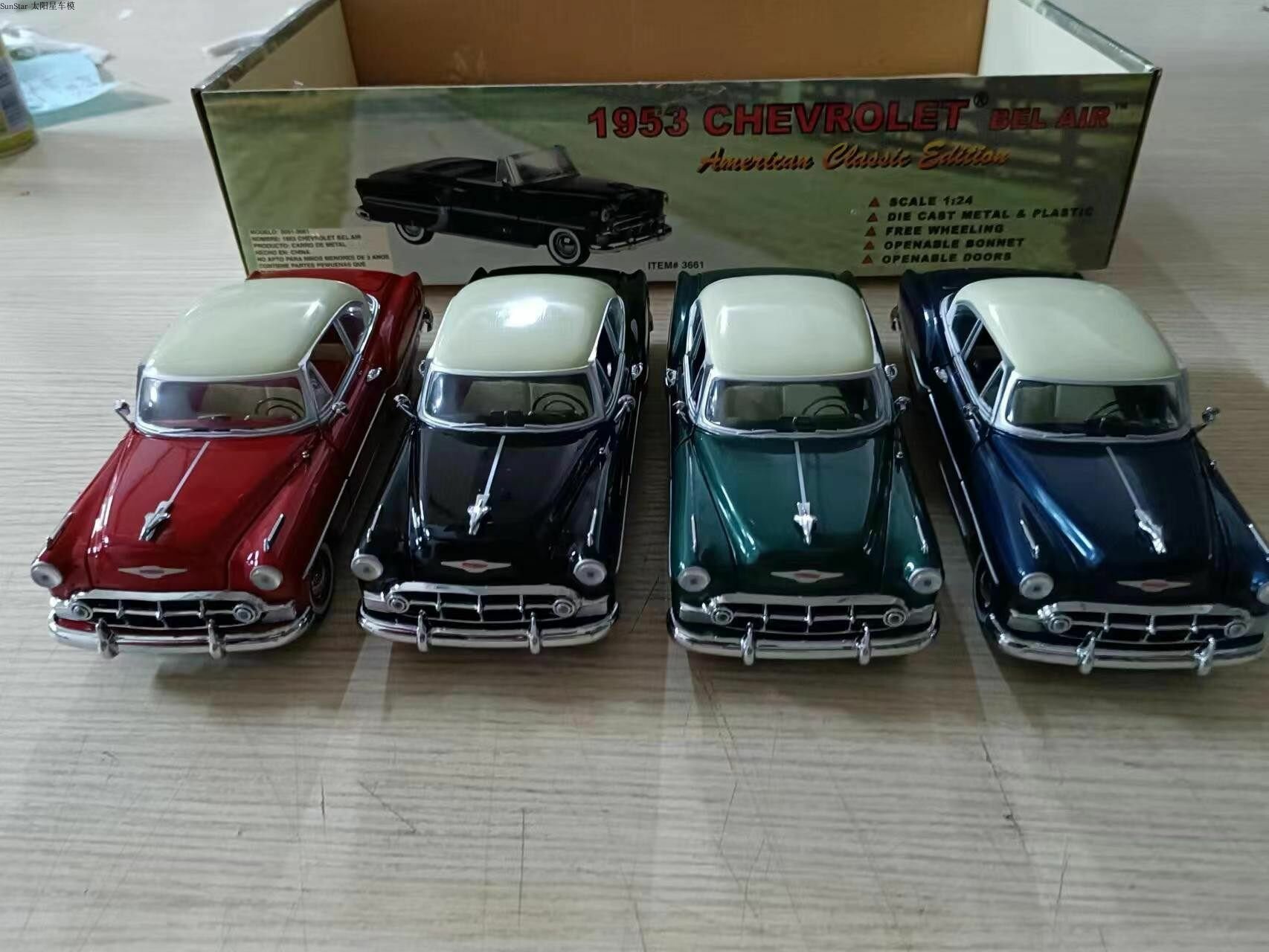 Модель автомобиля Sunstar в масштабе 1:24: спортивный автомобиль Chevrolet Corvette Bel Air 1953 года