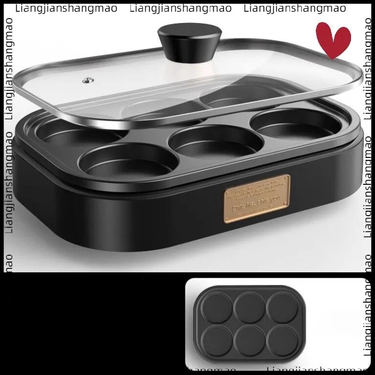 Блинница электрическая для приготовления блинов на 6 блинов с антипригарным покрытием, черная