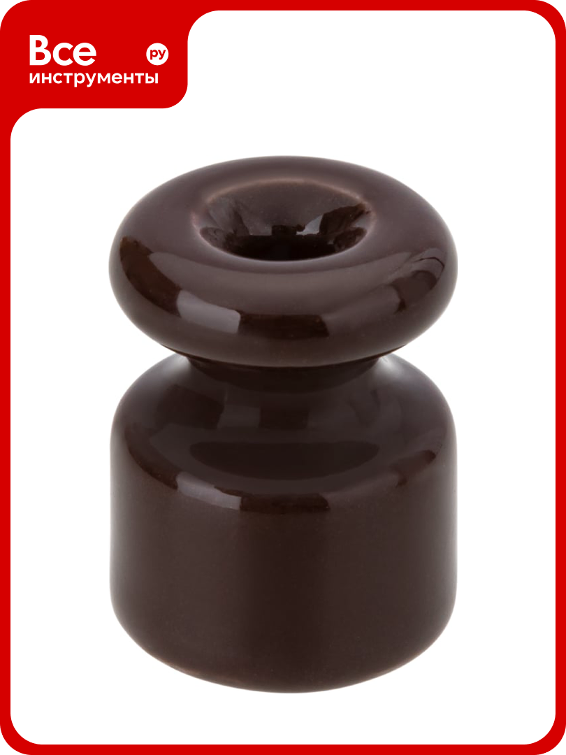 Керамический изолятор TDM для ретро провода «ЭКО» бук 25шт SQ2802-0006, внешний монтаж, защита, проходное назначение