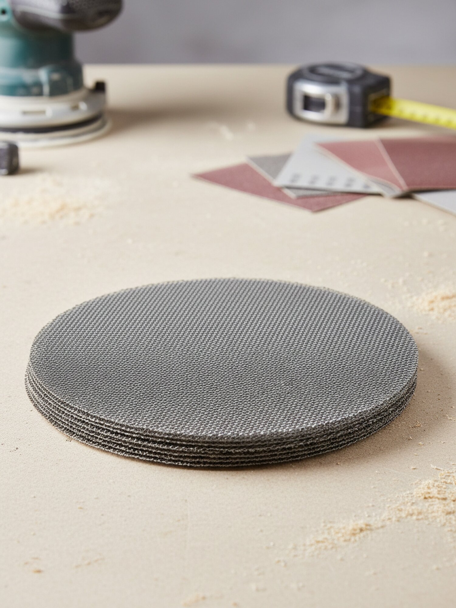 Круг шлифовальный Росомаха 125 мм P180 сетчатый на липучке для УШМ и эксцентриковых машин, 5 штук в упаковке, 471180