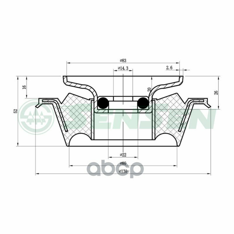 Опора_амортизатора передняя VOLKSWAGEN Passat 88- Sensen арт. M61046