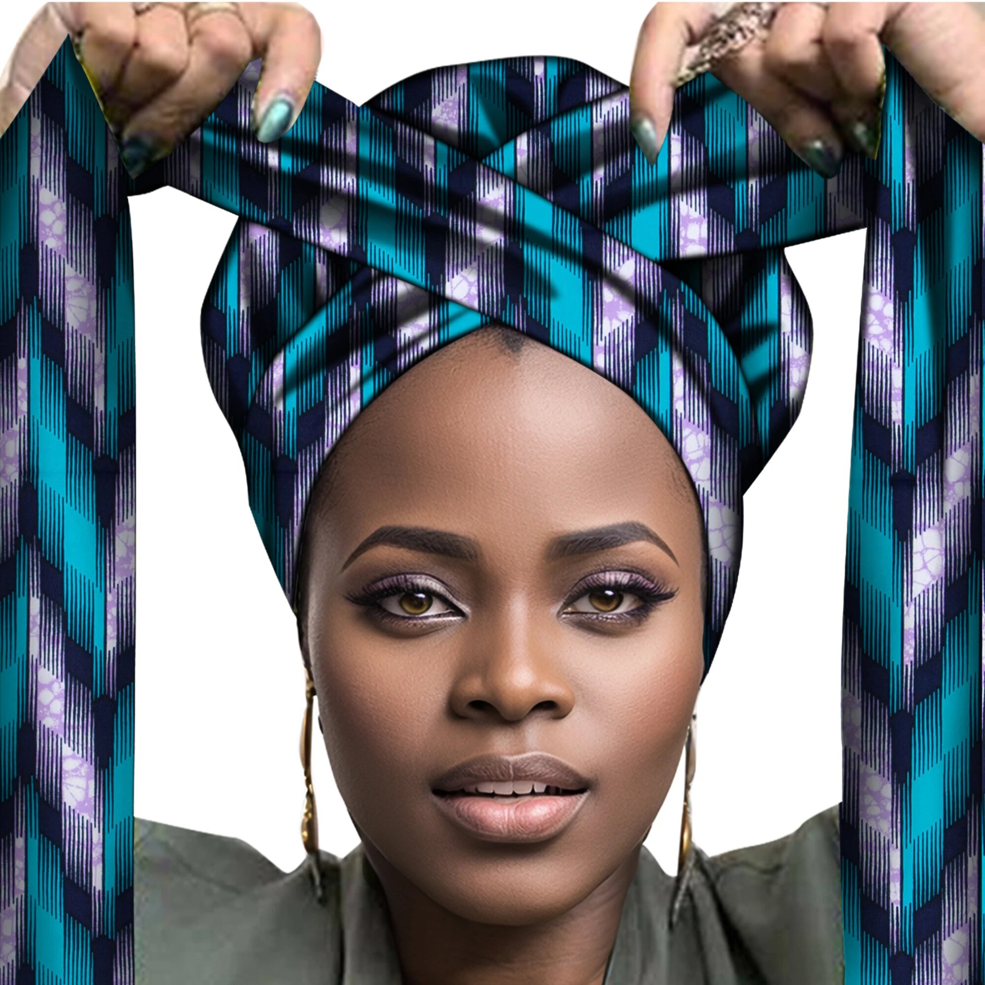 Женский африканский тюрбан из хлопка BintaRealWax 24fs1600