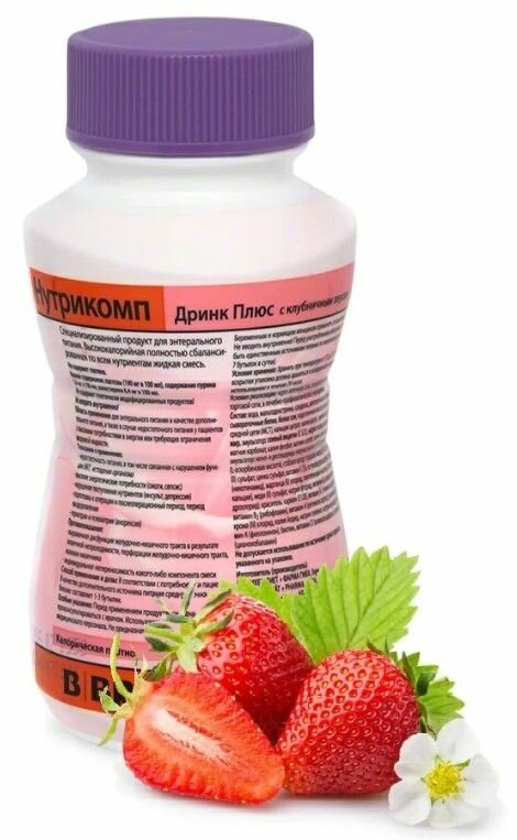 Нутрикомп Дринк Плюс B.Braun, со вкусом клубники, 1штх 200мл.