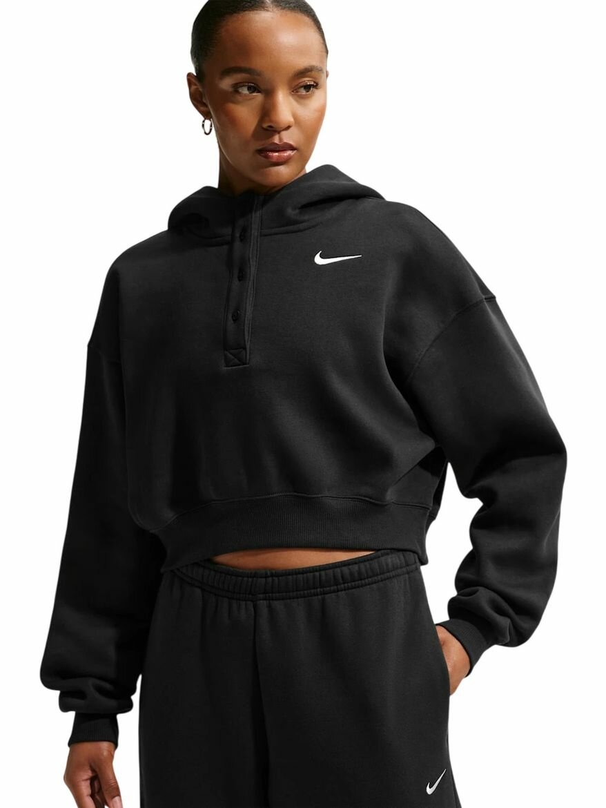 Худи спортивное Phoenix Fleece Oversized Cropped Henley Hoodie