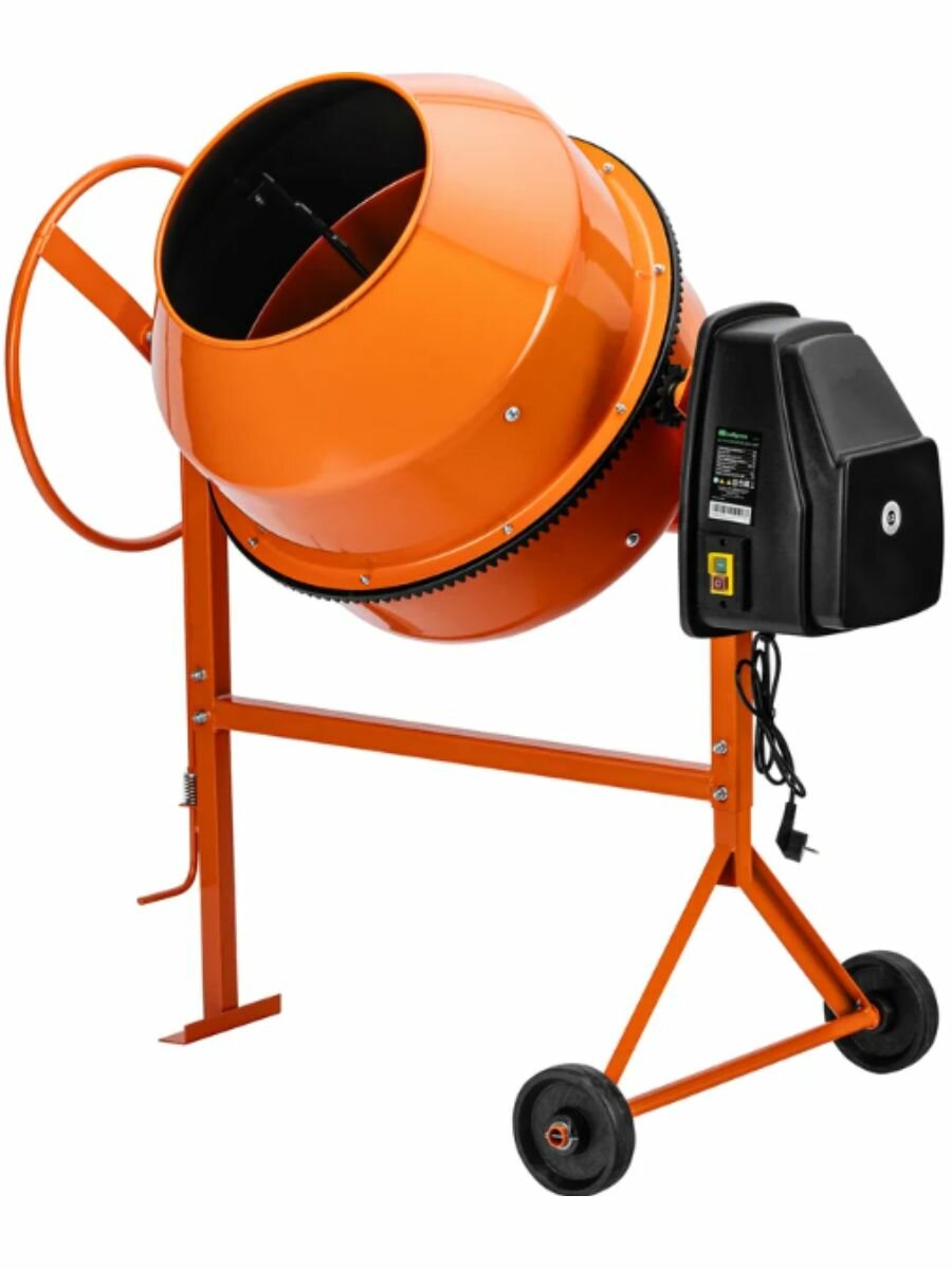 Бетоносмеситель Сибртех БСН-200П электрический, гравитационный, 800 Вт, 200 л, оранжевый