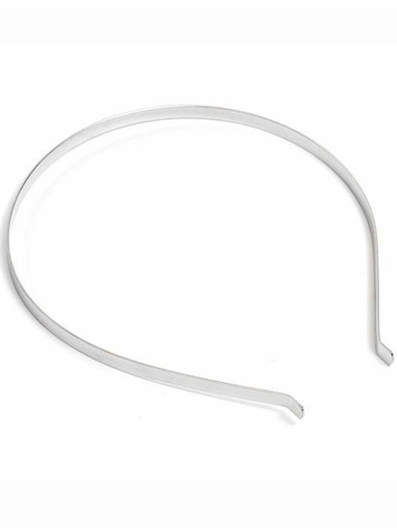 Ободок для волос Fashion Jewelry унисекс тонкий металлический серебристый аксессуар на голову/5 мм/