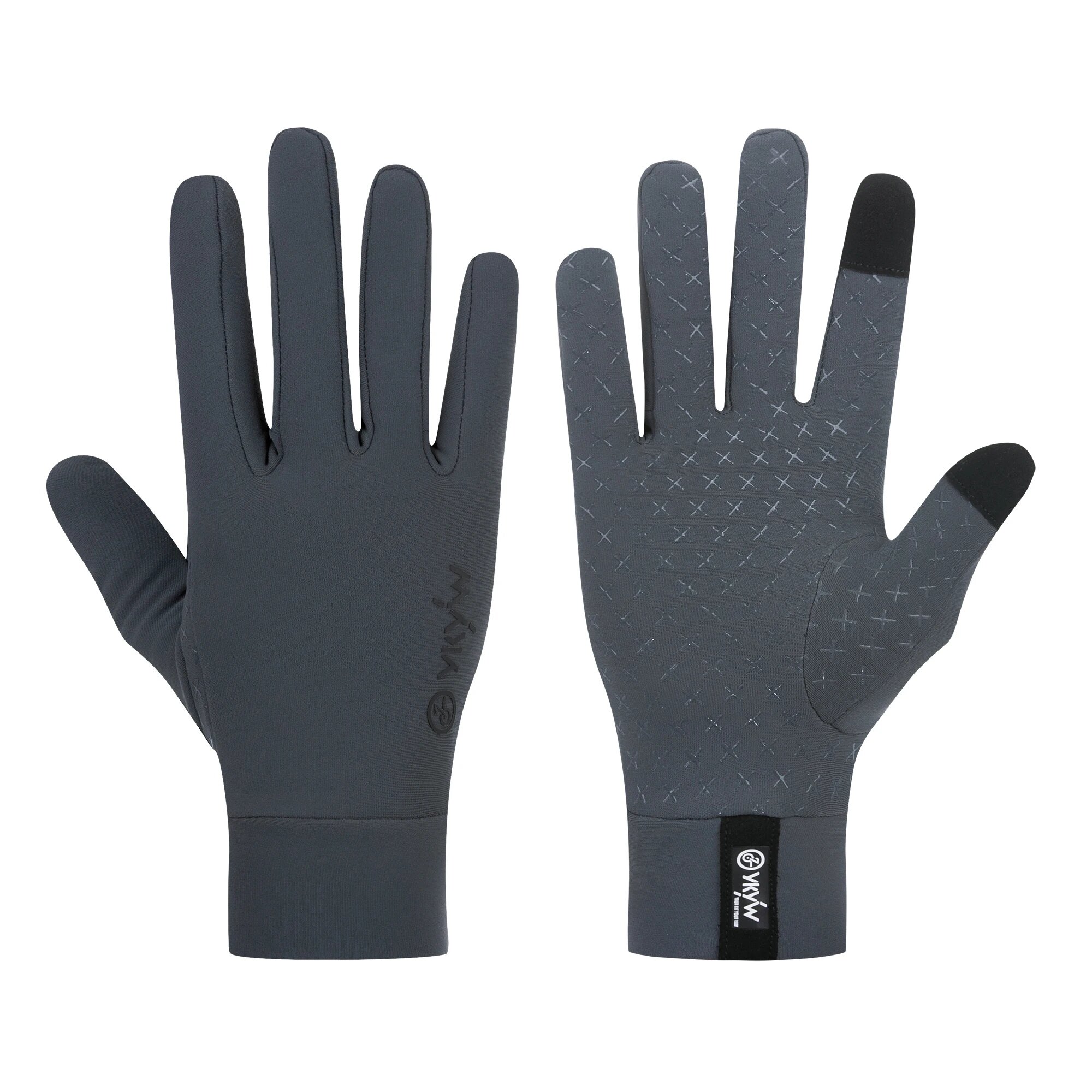Черные зимние велоперчатки YKYWBIKE, размер L, YGLT1541-Darkgray