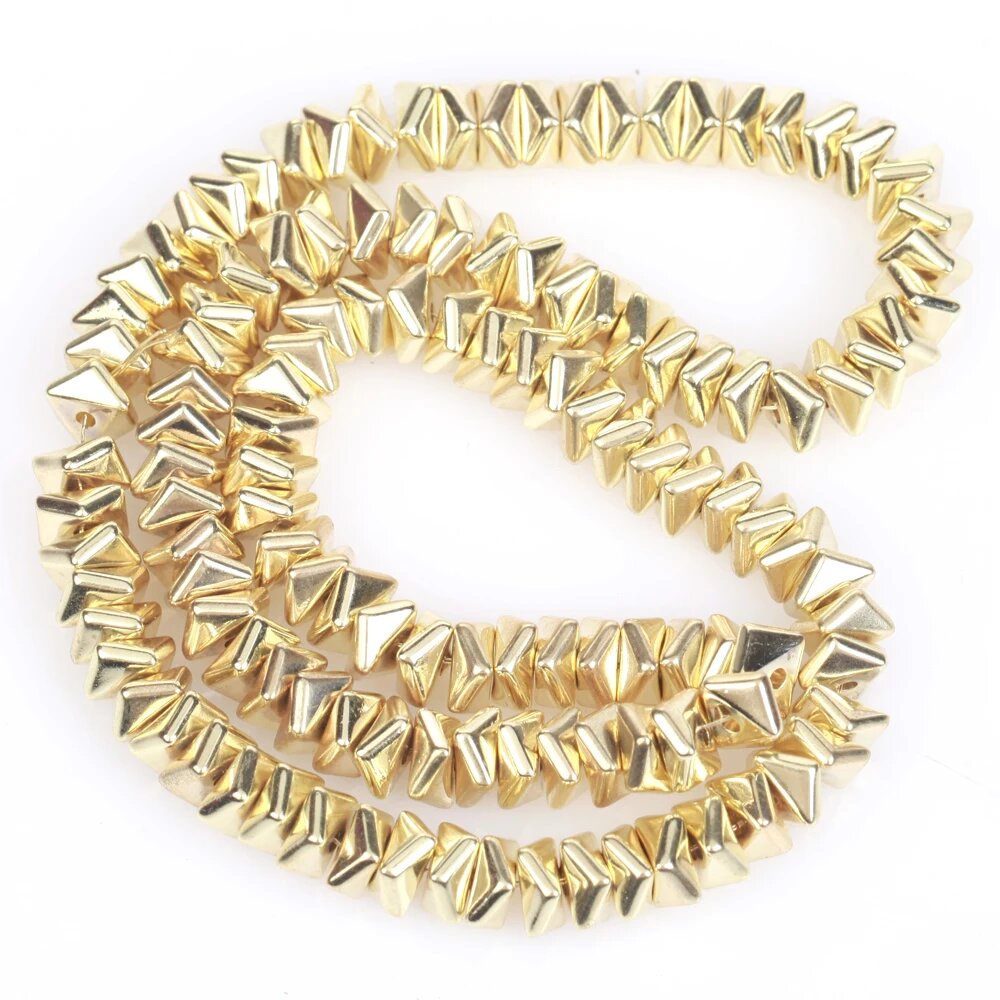 Бусины гематитовые, Light Golden, 7x4 мм, 91 шт