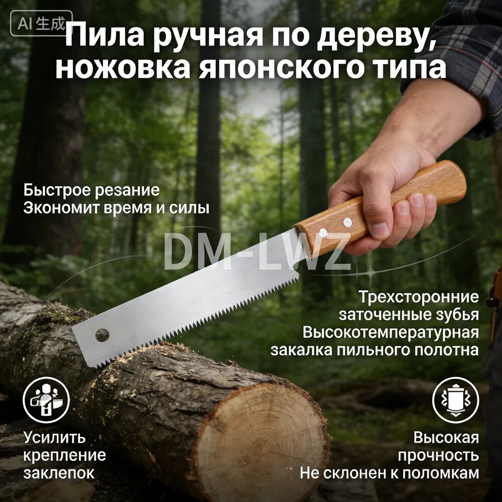 Пила ручная по дереву, ножовка японского типа