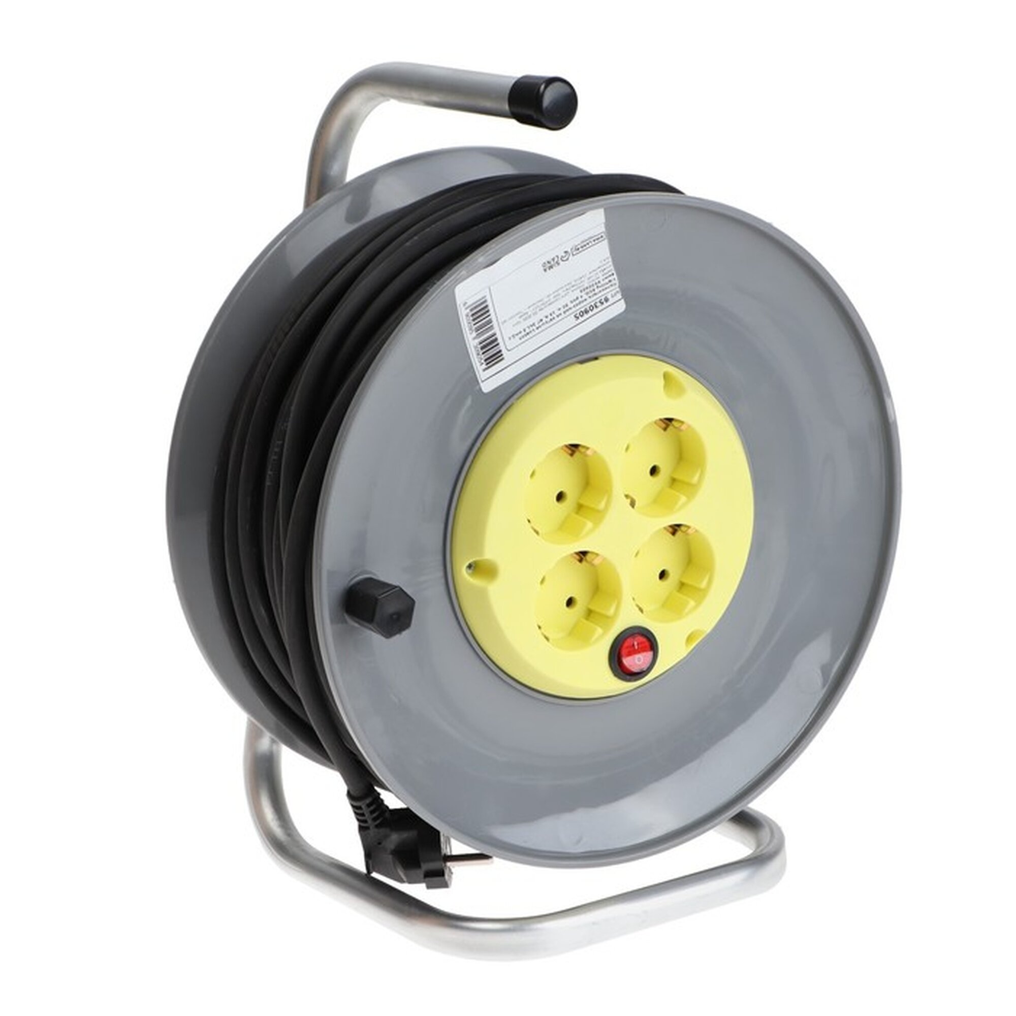 Удлинитель мороз-кий на катушке Luazon Lighting ECO, 4 роз, 50 м, 16 А, КГ 3х1.5 мм2, с выкл