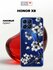 Силиконовый чехол на Honor X8 / Хонор Х8 с принтом Ветка сакуры серая
