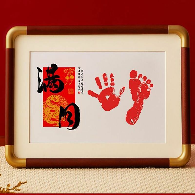 Подарок на первый день рождения ребенка, на месяц, на год, отпечатки ножек, сувенир на 100 дней ребенка, фотосессия, памятная фоторамка.