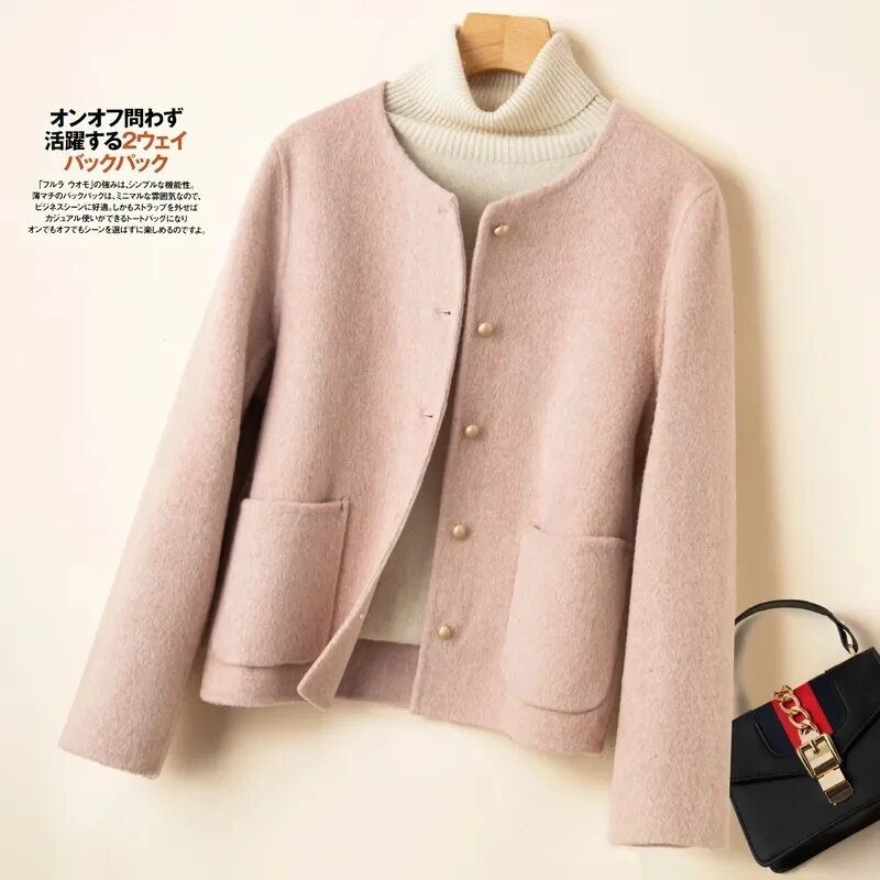 Женская куртка двусторонняя шерстяная pink colour, S